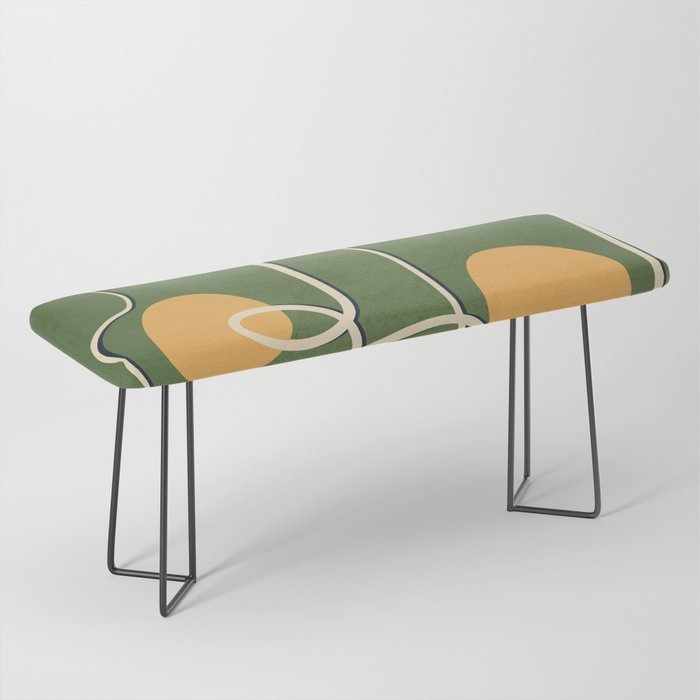 Abstract Face Line Art 06 Bench – Society6