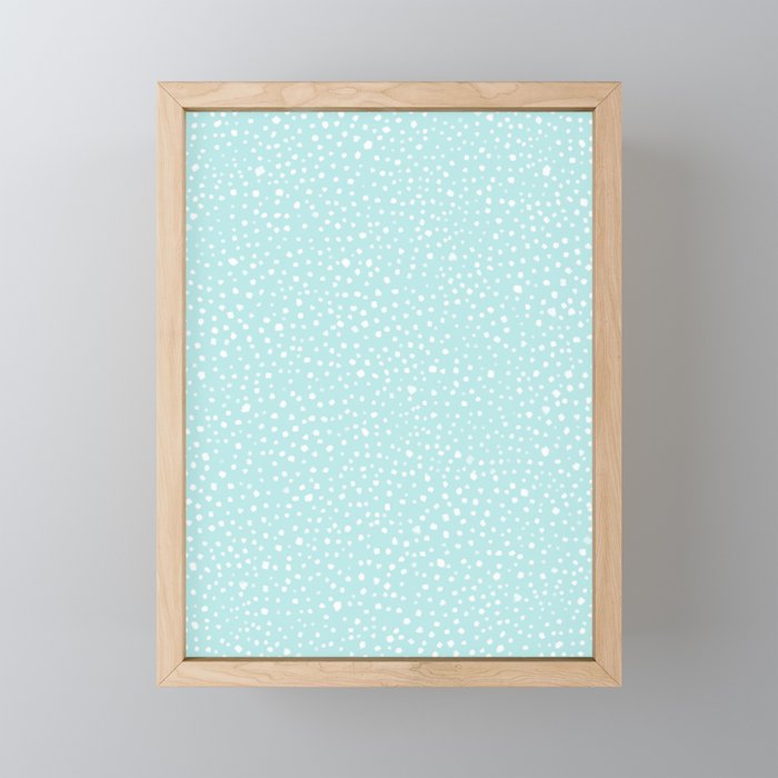 Minimal Painted Smudge Dots Pattern in Light Aqua Mini Art Print – Society6