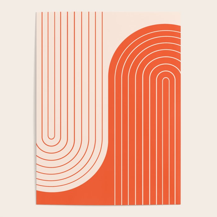 Two Tone Line Curvature XI Poster – Society6