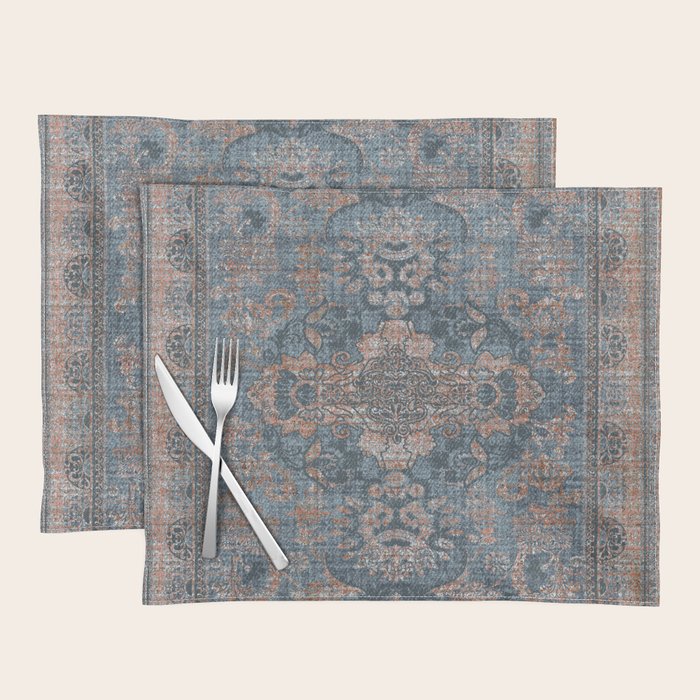 Antique Oriental Persian Blue Rust Placemat – Society6