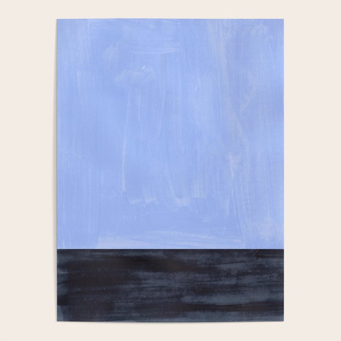 Pastel Blue Navy Dark Blue Rothko Inspired Midcentury Modern Minimalis ...