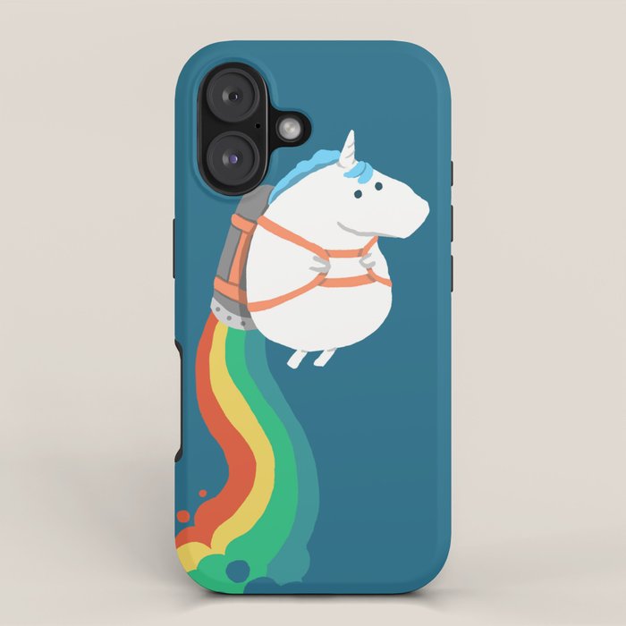 Fat Unicorn on Rainbow Jetpack iPhone Case – Society6