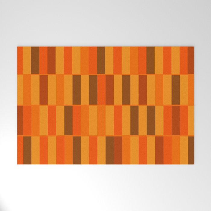 Long Blocks Retro Modern Minimalist Geometric Checked Pattern in 70s O ...