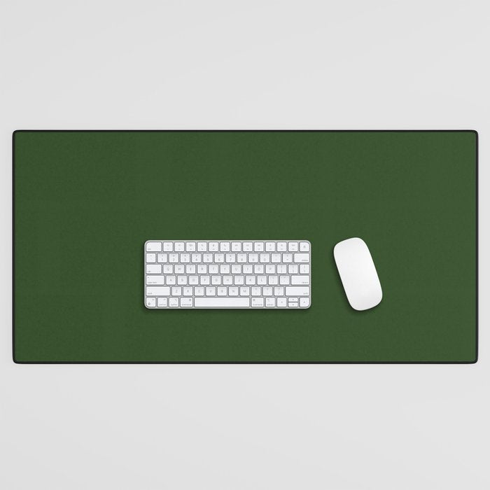 Solid Dark Forest Green Simple Solid Color All Over Print Desk Mat ...