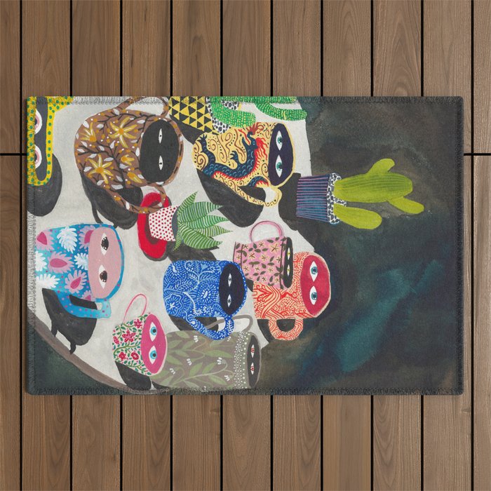 Suspicious mugs Outdoor Rug – Society6