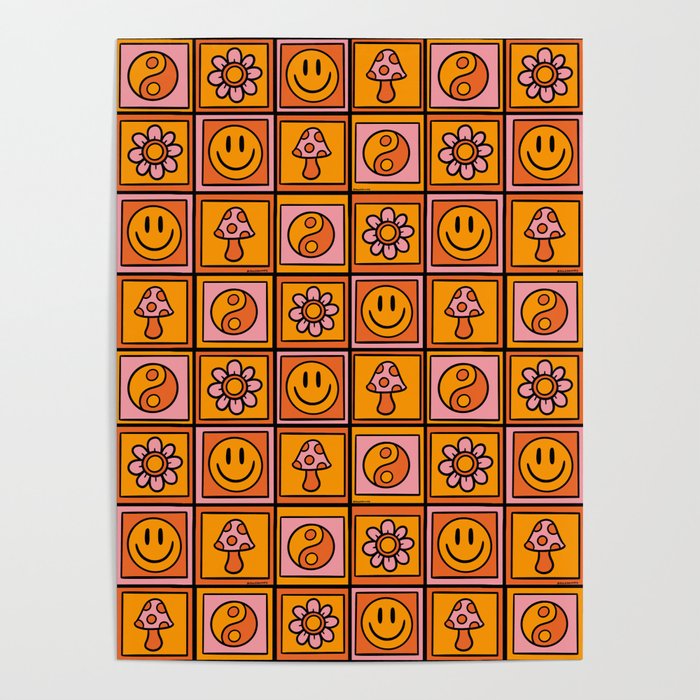 Vintage Granny Square Print Poster – Society6