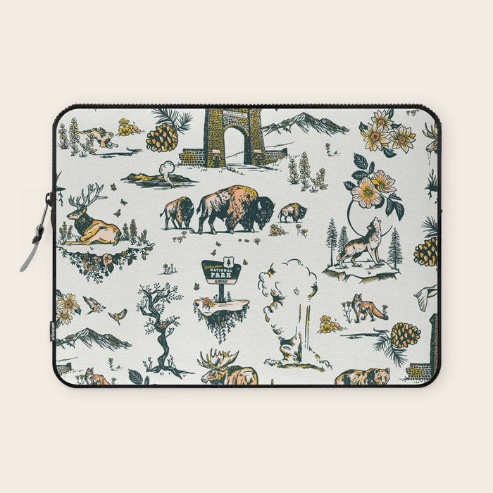 Yellowstone National Park Travel Pattern Design Laptop Sleeve – Society6