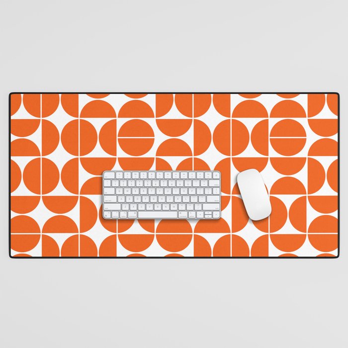 Mid Century Modern Geometric 04 Orange Desk Mat – Society6