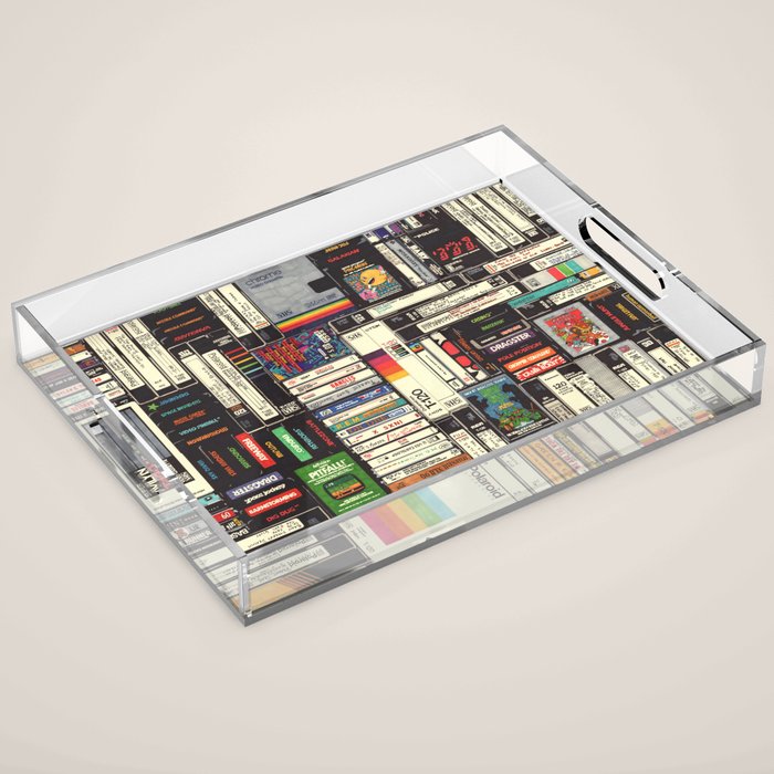 Cassettes, VHS and Video Games Acrylic Tray – Society6