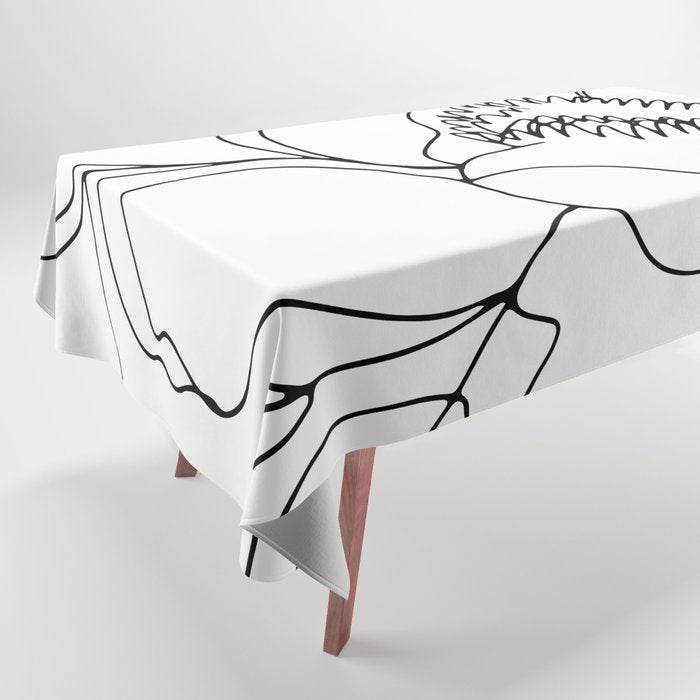 Minimal, Line Art, Floral Prints, Drawing Tablecloth – Society6