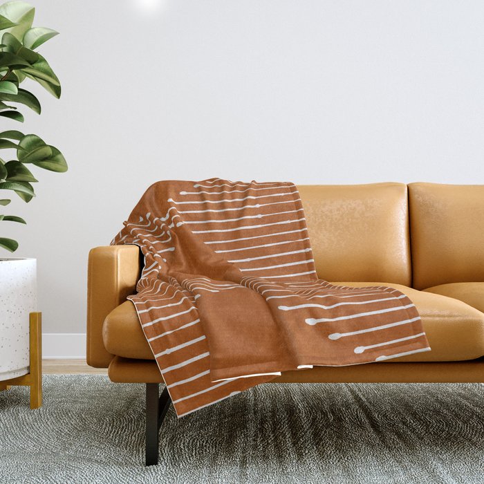 Geo (Rust) Throw Blanket – Society6