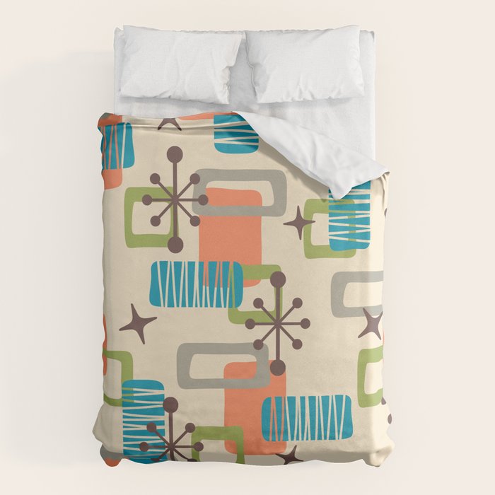 Mid Century Modern Atomic Decoration 243 Kitsch Duvet Cover – Society6