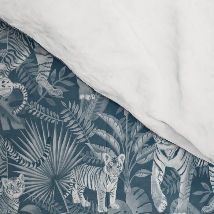 Family of Tigers (Monochrome) Comforter – Society6