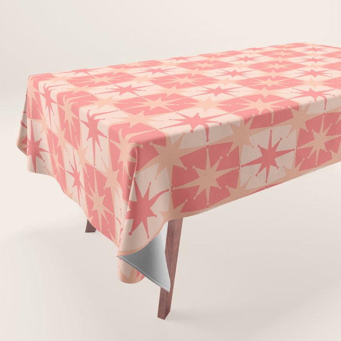 Mid Century Modern Atomic Stars Retro Checkered Starburst Pattern in B ...