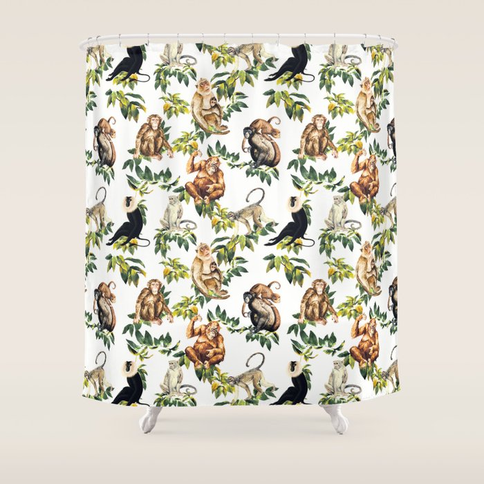 Monkeys, orangutans and more Shower Curtain – Society6