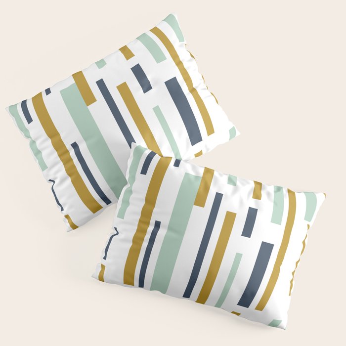 Interrupted Lines Mid-Century Modern Minimalist Pattern in Navy Blue ...