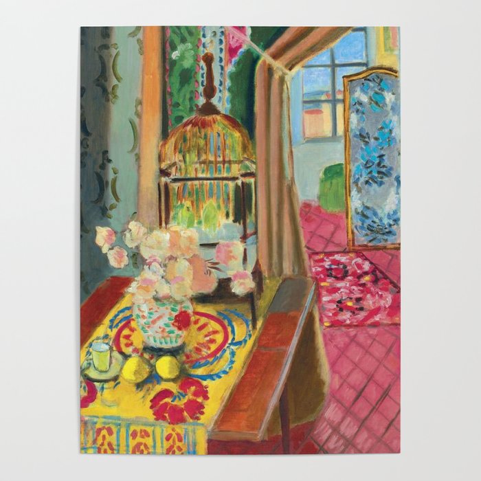 Henri Matisse Interior with Flowers & Parakeets II Poster – Society6