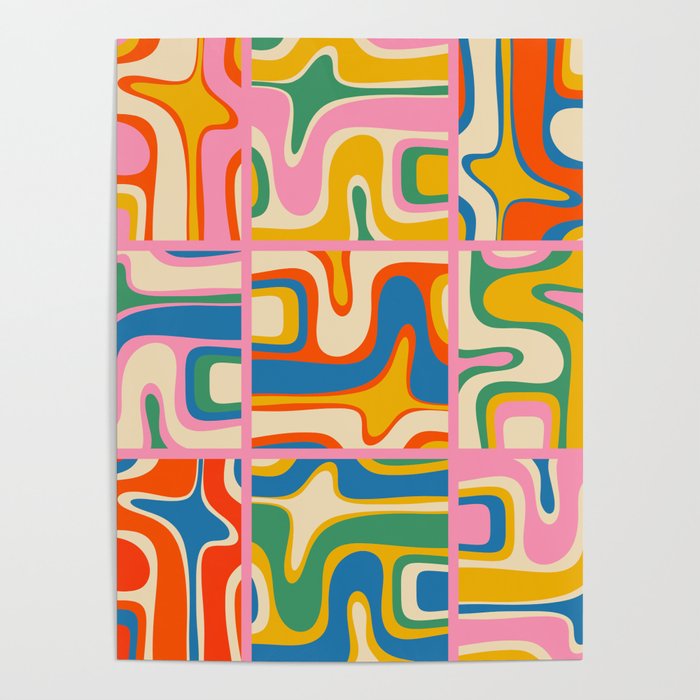 Street Art Colorful Retro Contemporary Abstract Pattern Poster – Society6