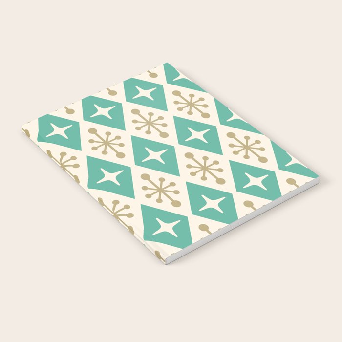 Mid Century Modern Atomic Triangle Pattern 105 Notebook – Society6