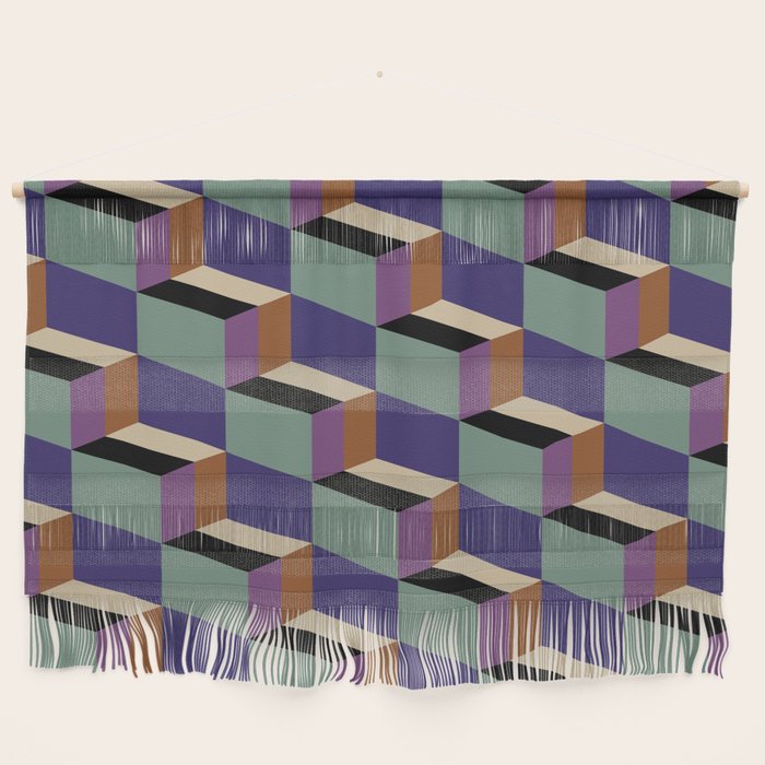 Cuboid Geometric Abstract Shapes Pattern XIX Wall Hanging – Society6