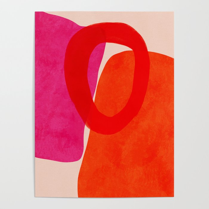 relations IV - pink shapes minimal painting Poster – Society6