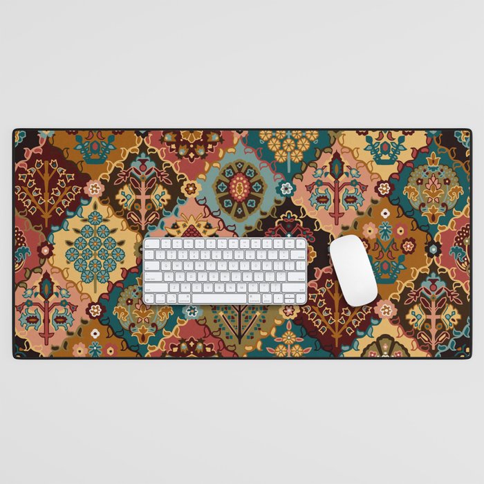 Oriental granny squares Desk Mat – Society6