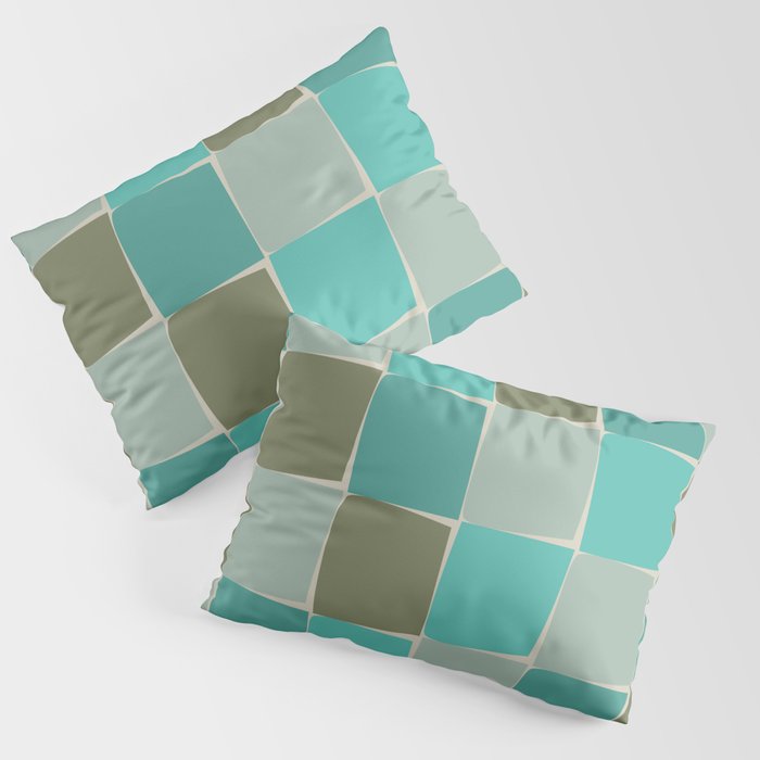 Flux Midcentury Modern Check Grid Pattern in Vintage Olive Green and T ...