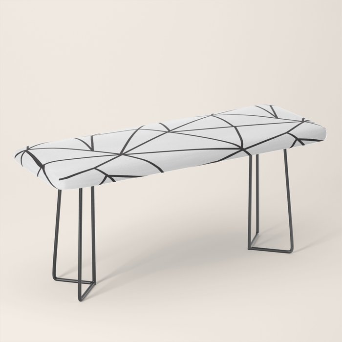 Geometrical modern black abstract wondrous pattern Bench – Society6