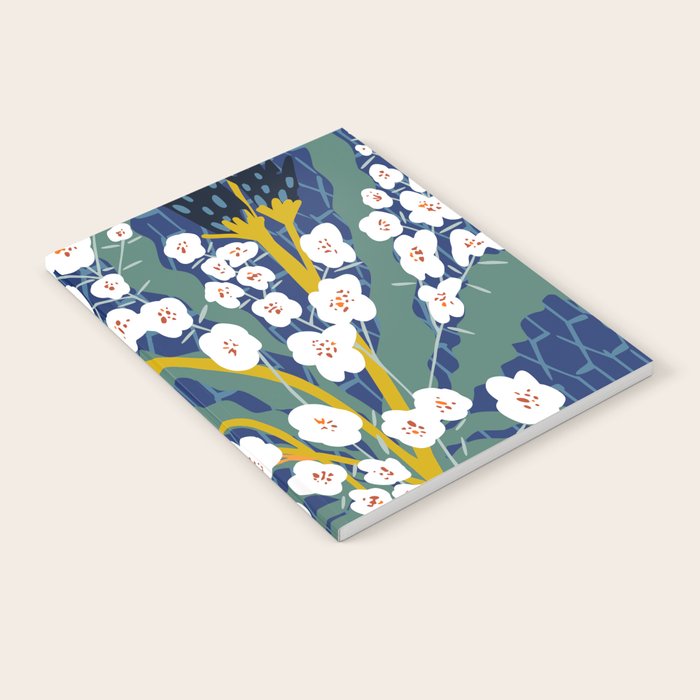 Matisse Flower Vase modern Illustration denim Notebook – Society6
