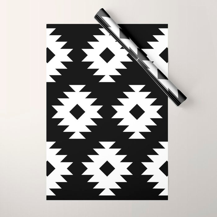 Southwestern Black and White Wrapping Paper – Society6