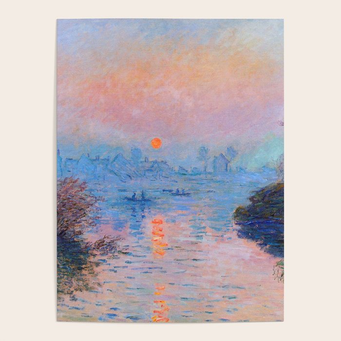 Claude Monet Sunset on the Seine at Lavacourt, Winter (High Res & Colo ...