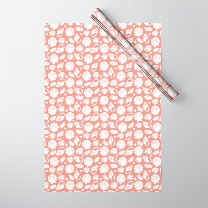 Shells . Coral Wrapping Paper – Society6