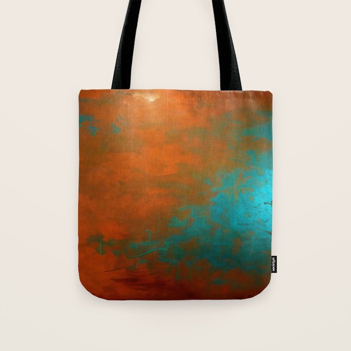Aesthetic Copper and Aqua Blue Rust Tote Bag – Society6