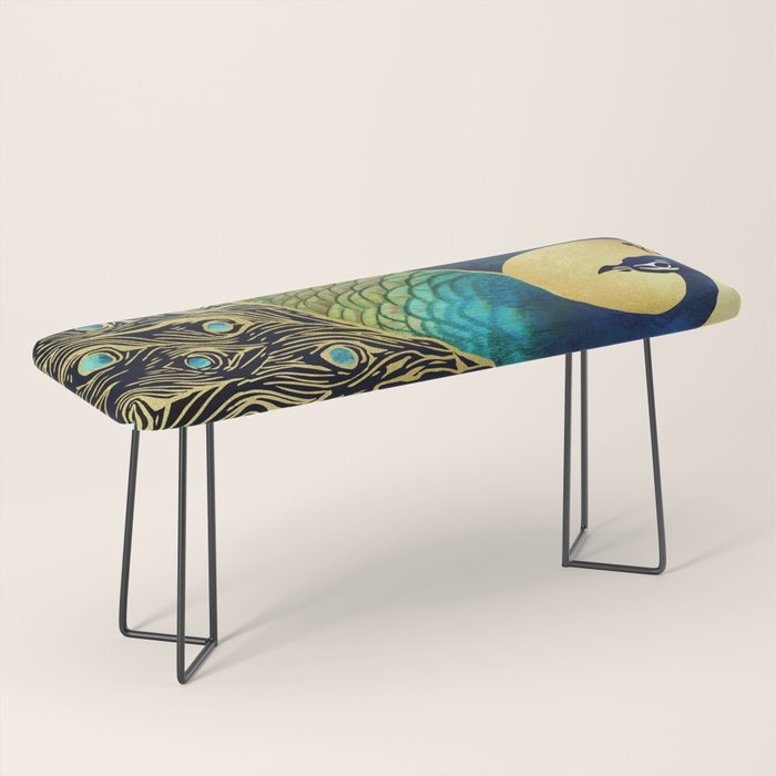 Golden Peacock Bench – Society6