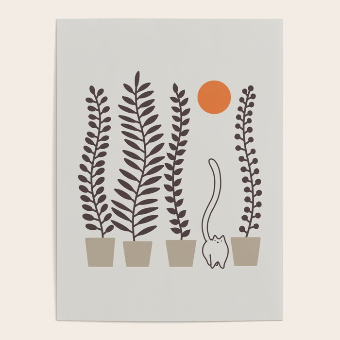 Cat and Plant 64: Dancing Tail Poster – Society6