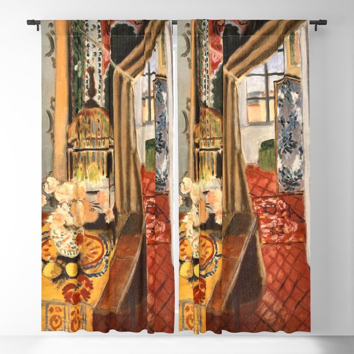 Henri Matisse Interior with Flowers & Parakeets Window Curtain – Society6