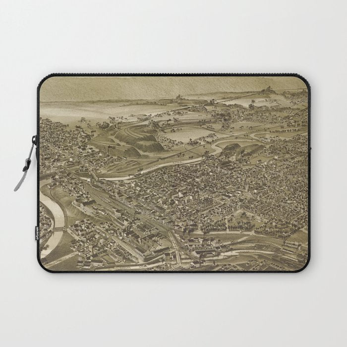 Vintage Pictorial Map of Scranton PA (1890) Laptop Sleeve – Society6
