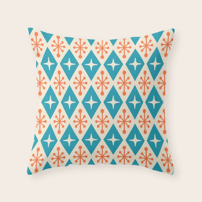 Mid Century Modern Atomic Age Googie Pattern 107 Turquoise and Orange ...