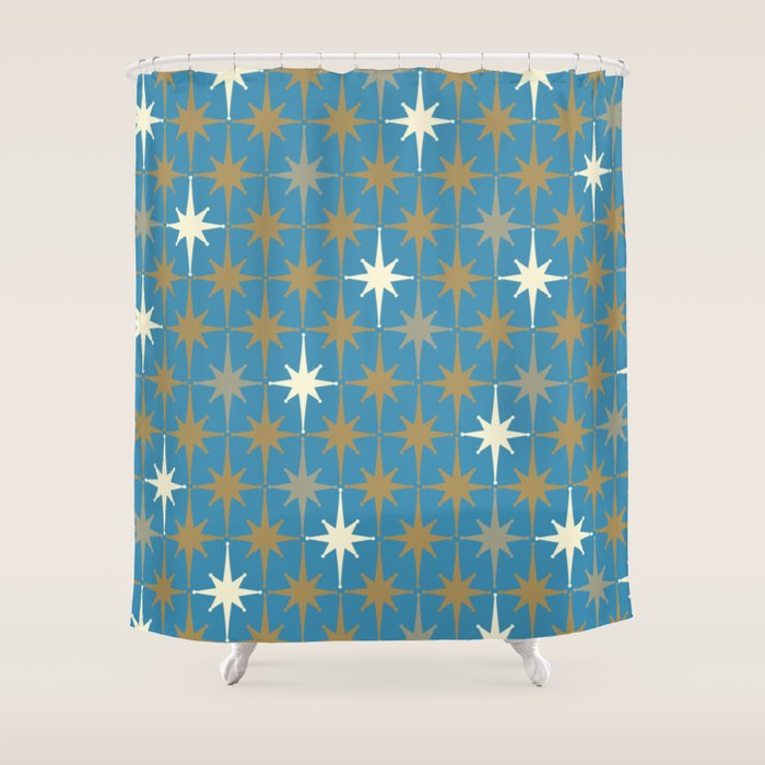 Atomic Age Retro Starburst Mid-century Modern Pattern in Burnished Gol ...