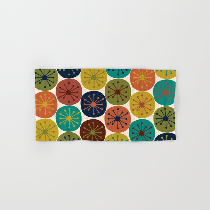 Atomic Dots Midcentury Modern Pattern in Mid Mod Colors on Cream Bath ...