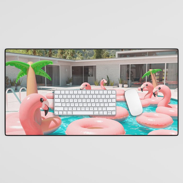 Flamingo Pool Party Desk Mat – Society6