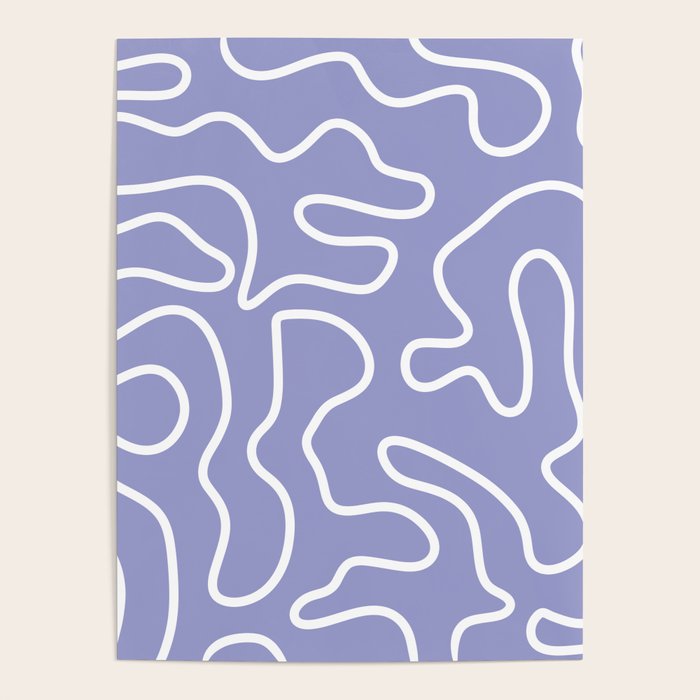 Squiggle Maze Minimalist Abstract Pattern in Light Periwinkle Purple P ...