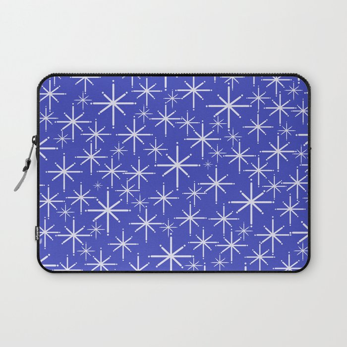 Mid Century Modern Twinkling Stars Retro Atomic Pattern in Blue Laptop ...