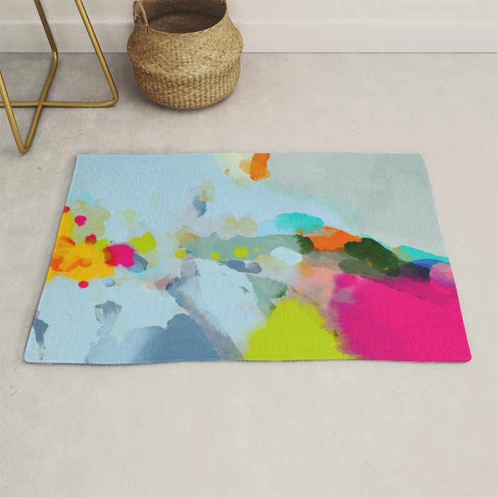pink hill with sun ray Rug – Society6