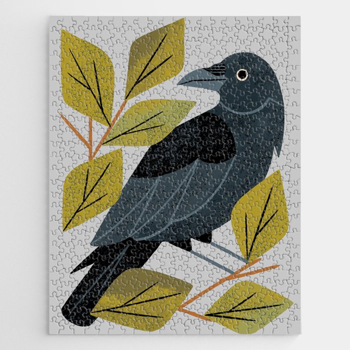 Perching Raven Jigsaw Puzzle – Society6