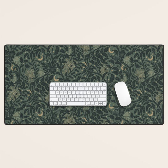 Mysterious Garden - moss green Desk Mat – Society6