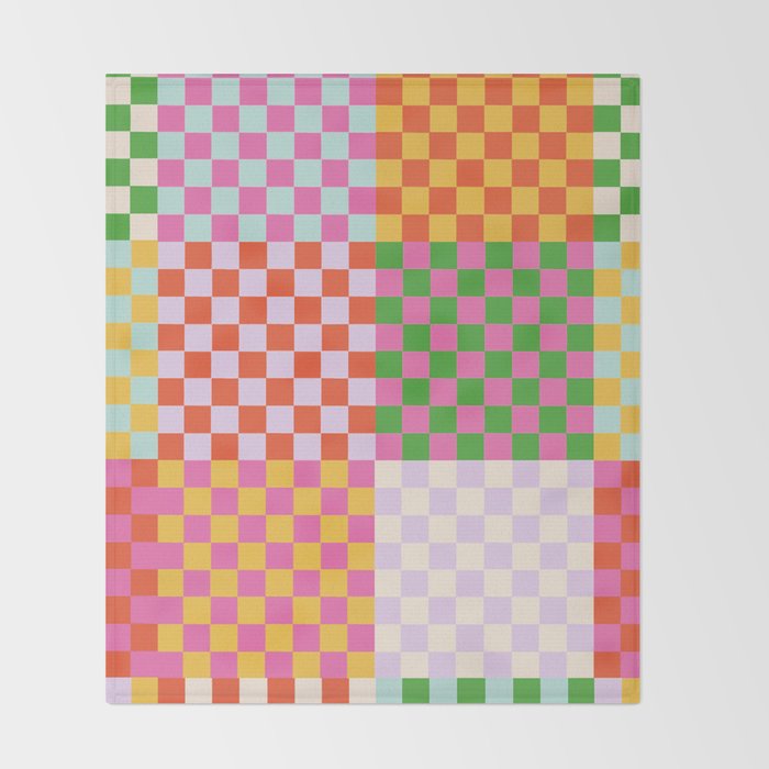 Happy patchwork Throw Blanket – Society6