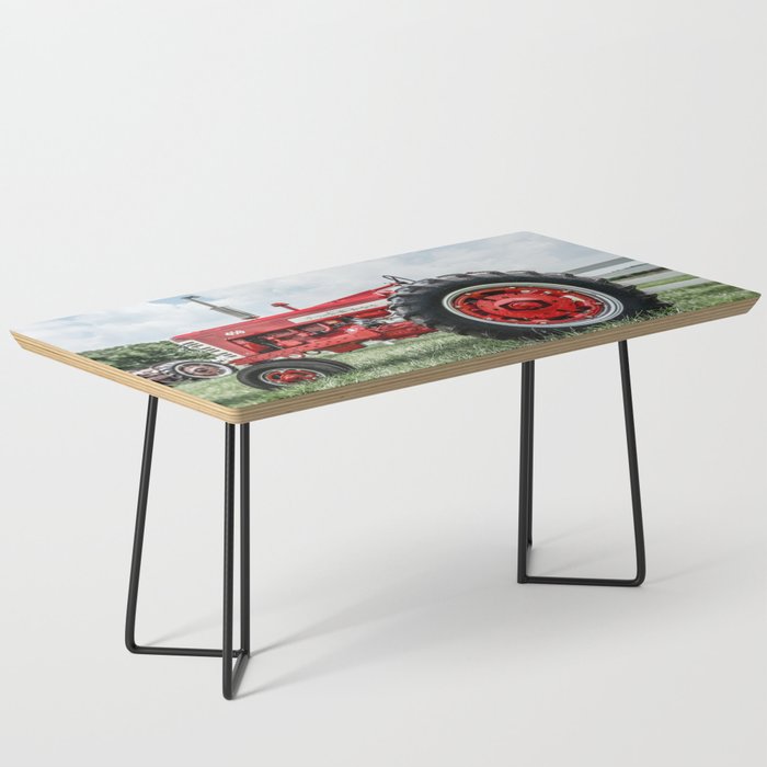Vintage IH Farmall 450 Side View Red Tractor Coffee Table – Society6