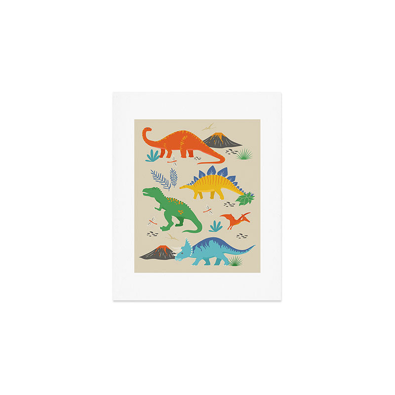 Jurassic Dinosaurs in Primary Colors Art Print – Society6