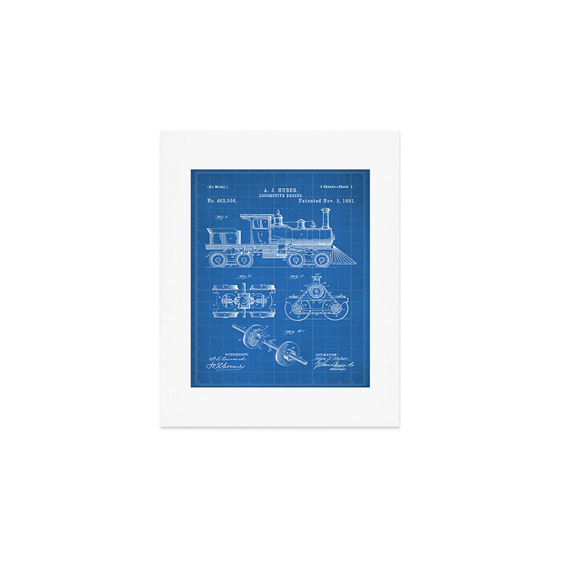 Train Locomotive Patent - Steam Train Art - Blueprint Art Print – Society6